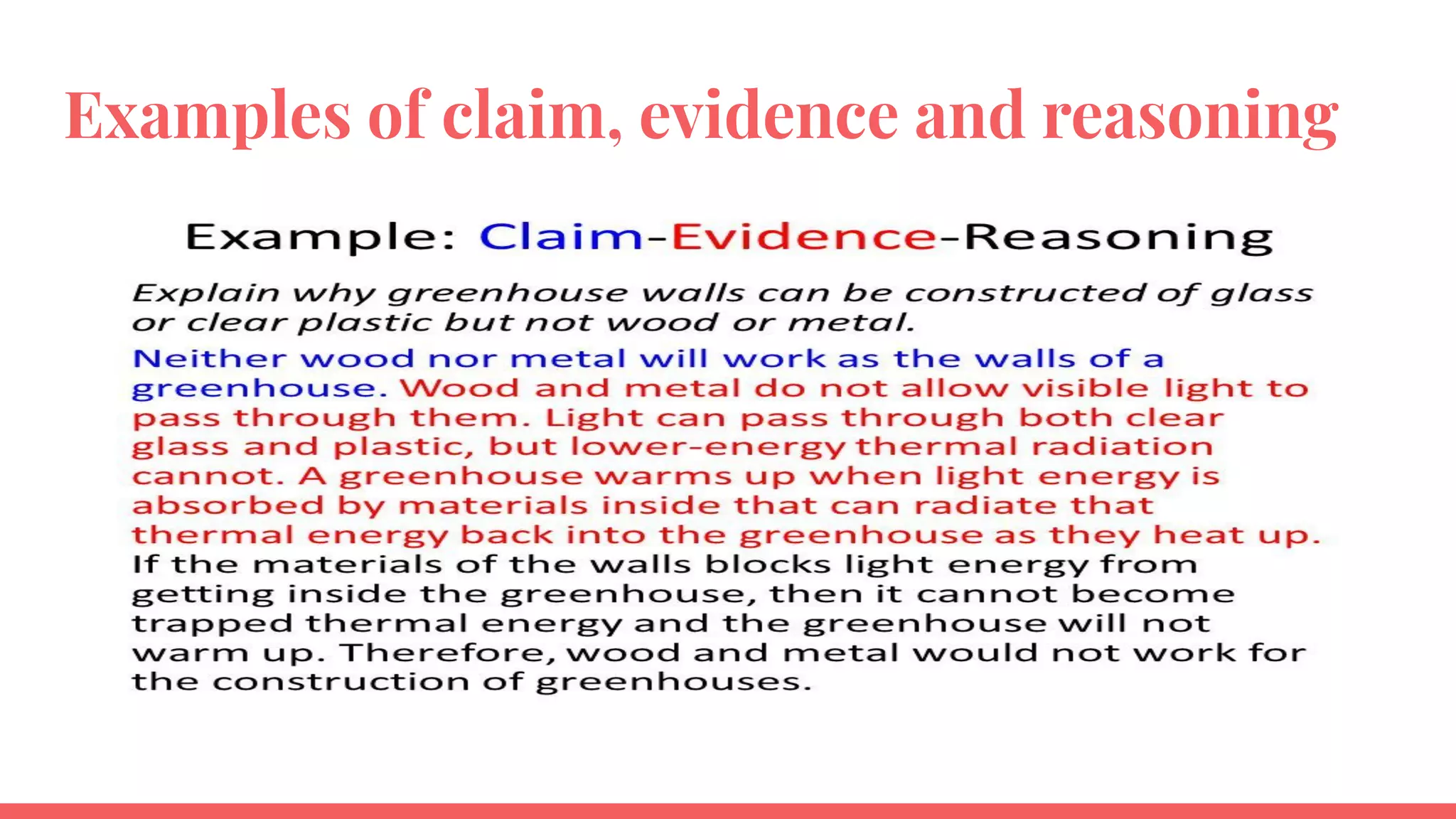 Claim Evidence And Reasoning PPT | PDF
