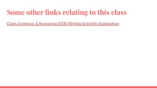 Claim Evidence And Reasoning PPT | PDF