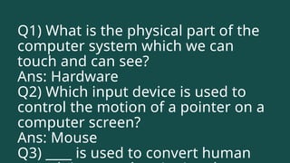 Class 6 fundamental of computer and about it | PPTX
