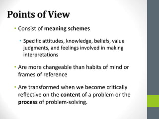 Class 6 intro to mezirow's transformative learning theory | PPTX
