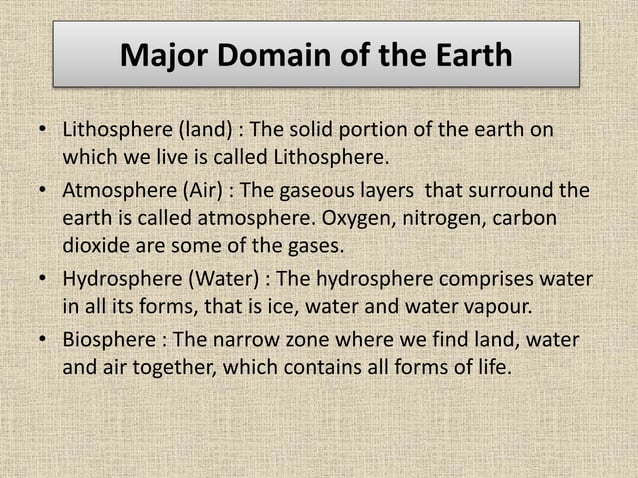 Class6 Major Domain of the Earth | PPTX