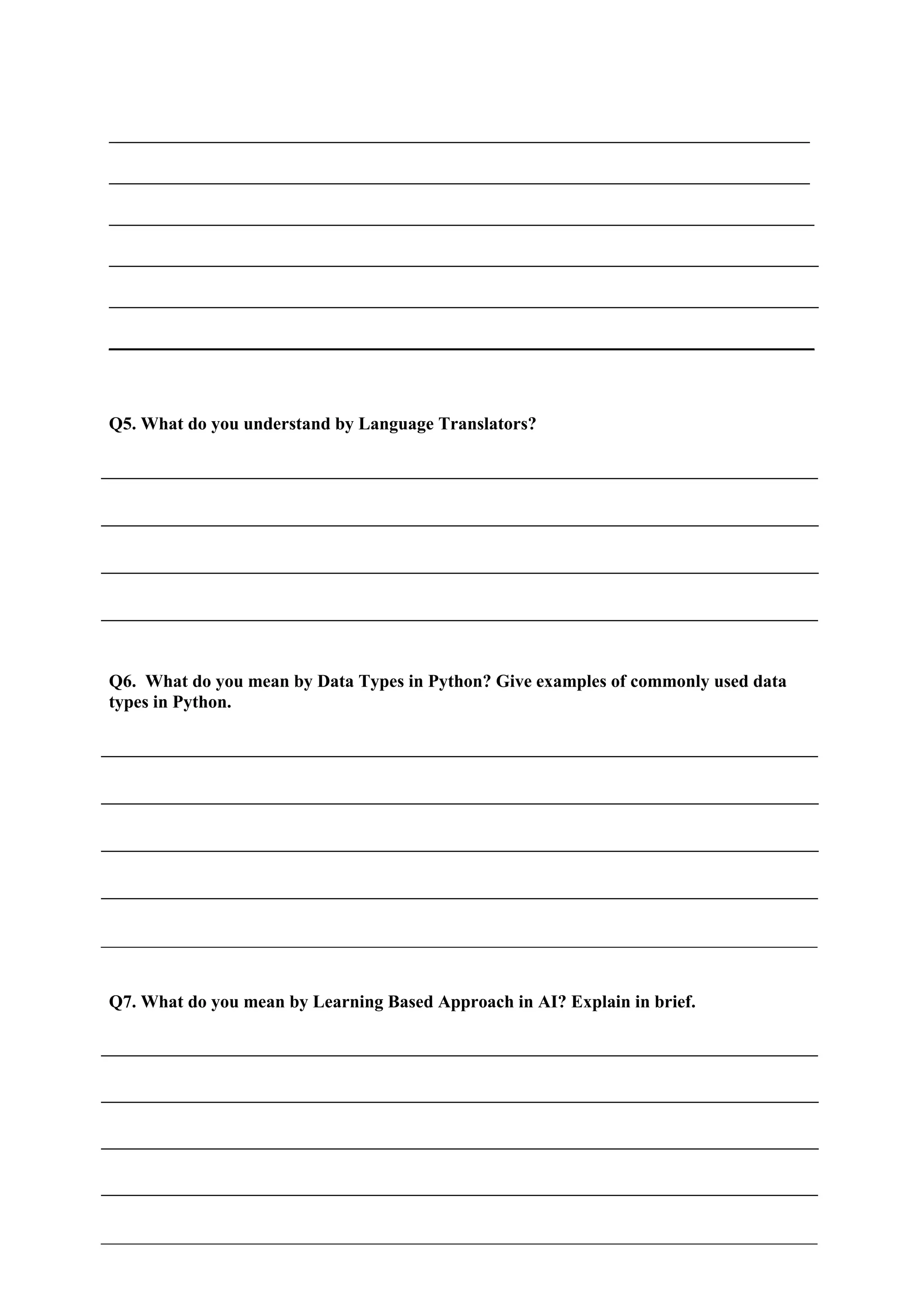 class 6 Revision Worksheet 2024-25 of class vi | PDF