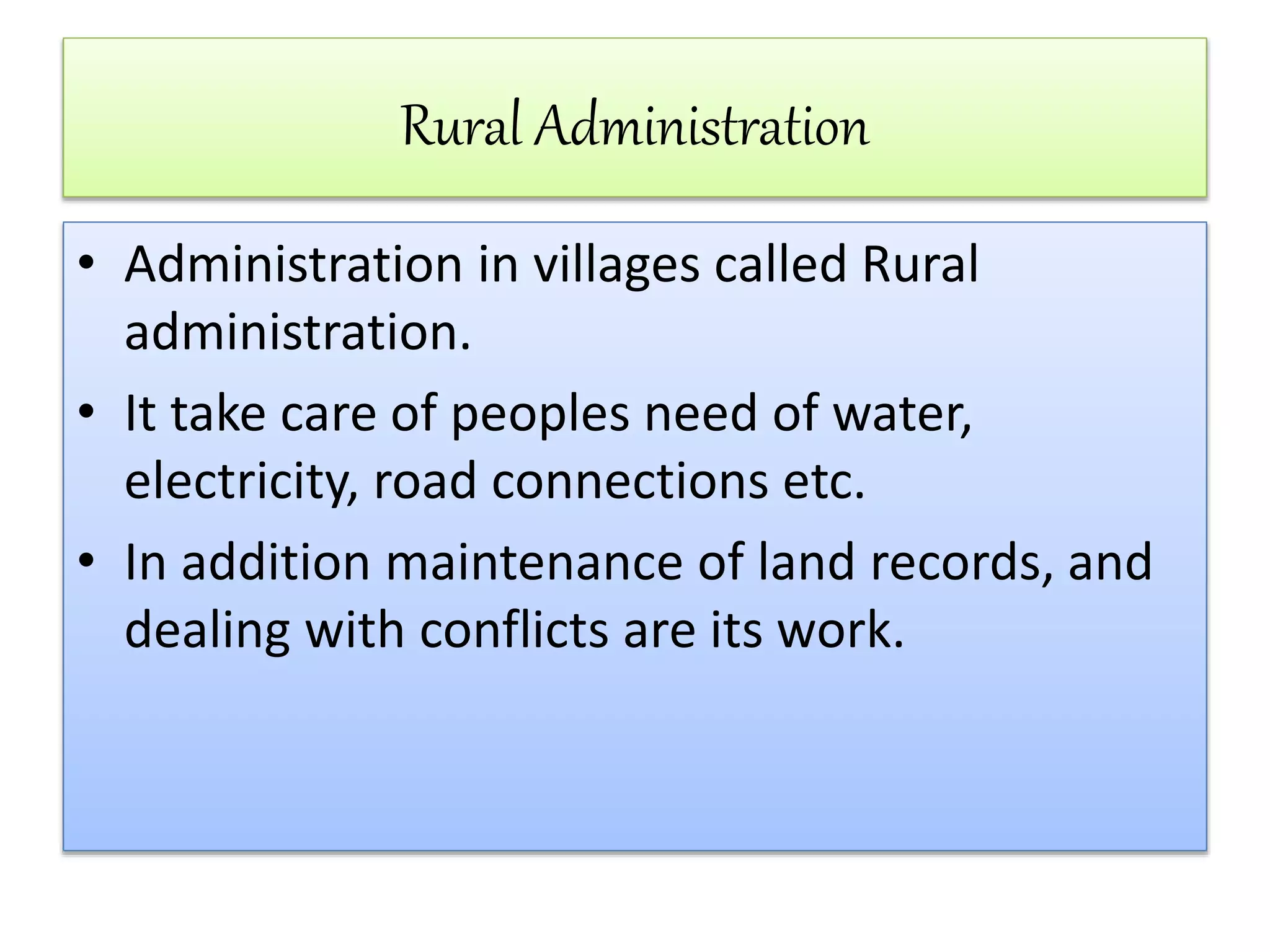 Class 6 rural administration | PPTX