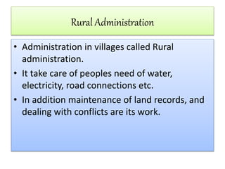 Class 6 rural administration | PPTX