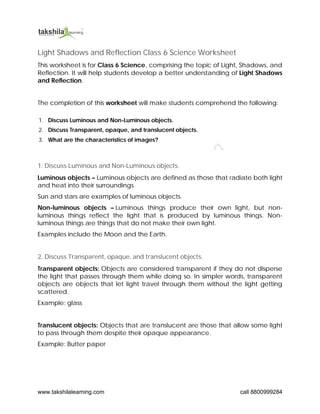 Class 6 Science Light, Shadows, and Reflection.pdf