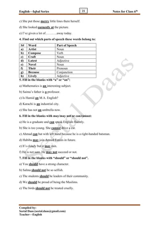 Iqbal Series English for Class 6th (solved) | PDF