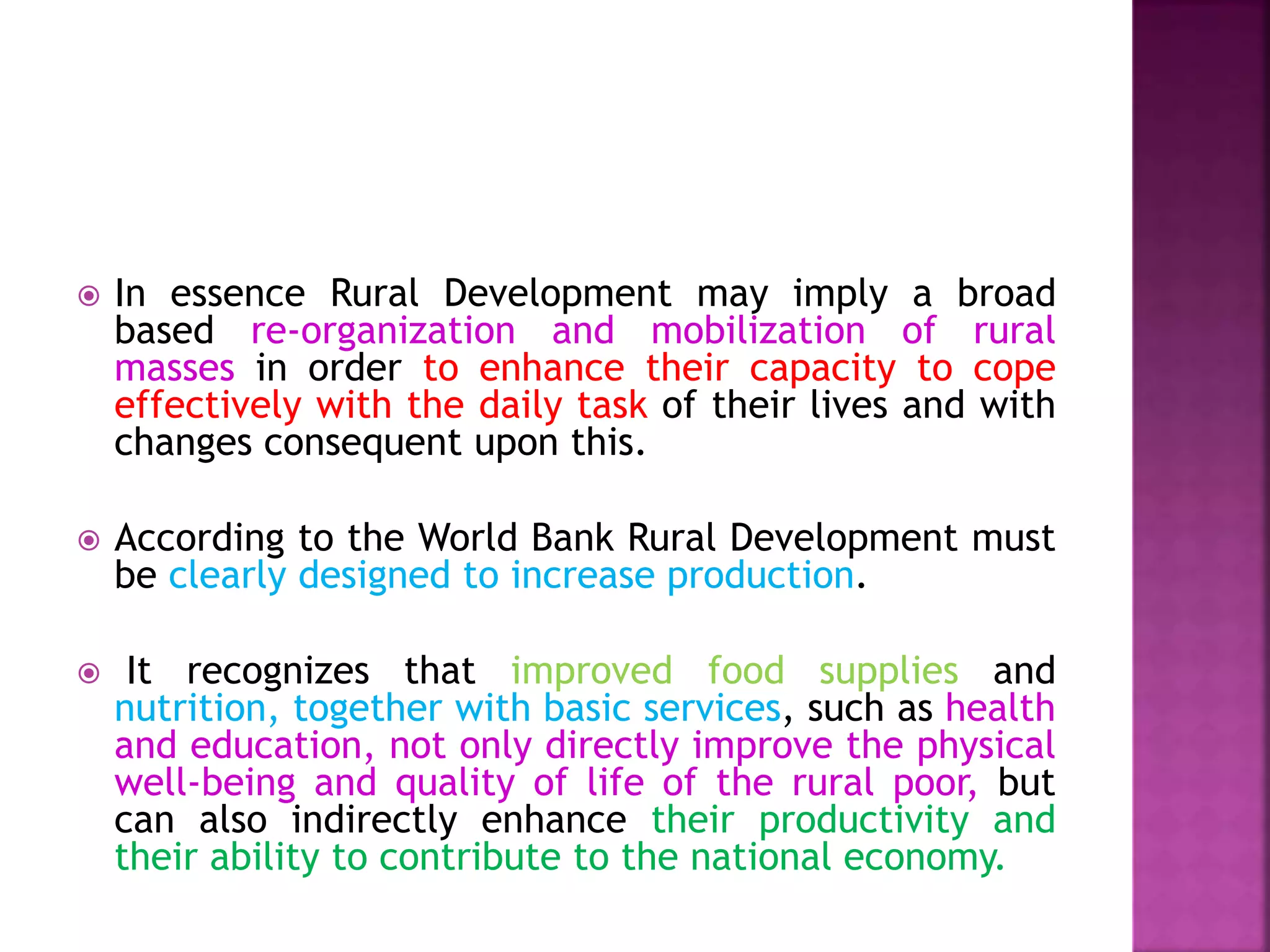 Rural Development Meaning, definition and concepts | PPTX