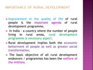 Rural Development Meaning, definition and concepts | PPTX