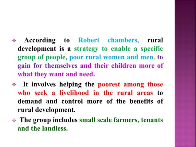 Rural Development Meaning, definition and concepts | PPTX | Debated ...