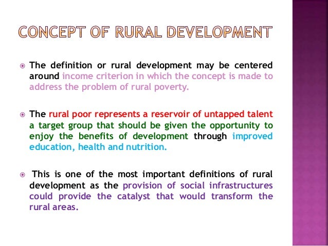 Rural Development Meaning, definition and concepts