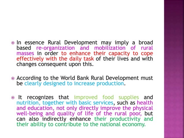 Rural Development Meaning, definition and concepts | PPTX