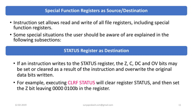 Class 7 an 8 bit embedded platform -instruction set | PPT | Free Download