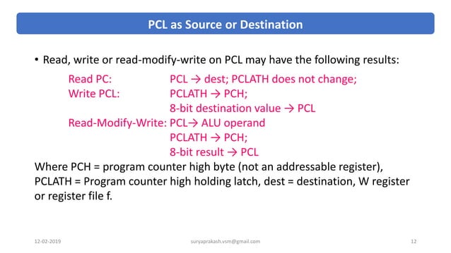 Class 7 an 8 bit embedded platform -instruction set | PPT