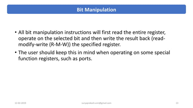 Class 7 an 8 bit embedded platform -instruction set | PPT