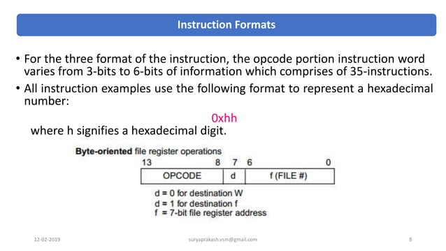 Class 7 an 8 bit embedded platform -instruction set | PPT