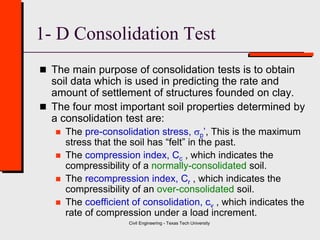Class 7 Consolidation Test ( Geotechnical Engineering ) | PDF