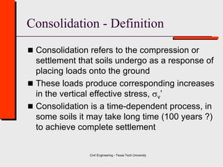 Class 7 Consolidation Test ( Geotechnical Engineering ) | PPT