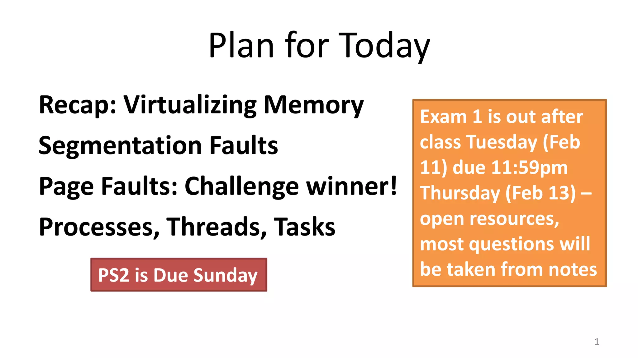 Segmentation Faults, Page Faults, Processes, Threads, and Tasks | PPTX