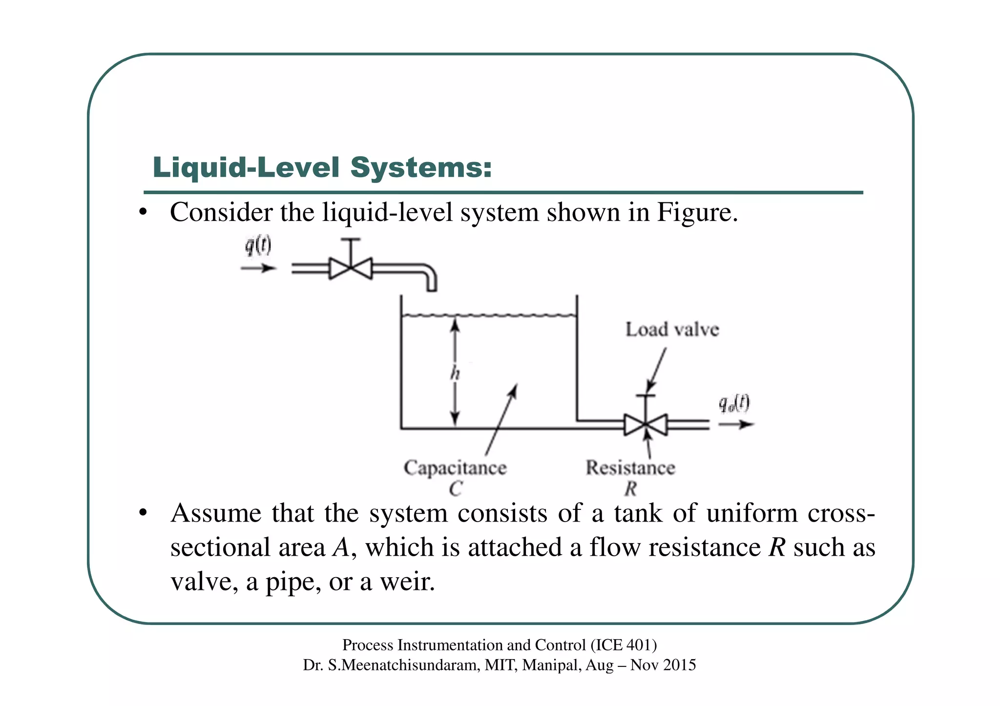 Class 7 mathematical modeling of liquid-level systems | PDF