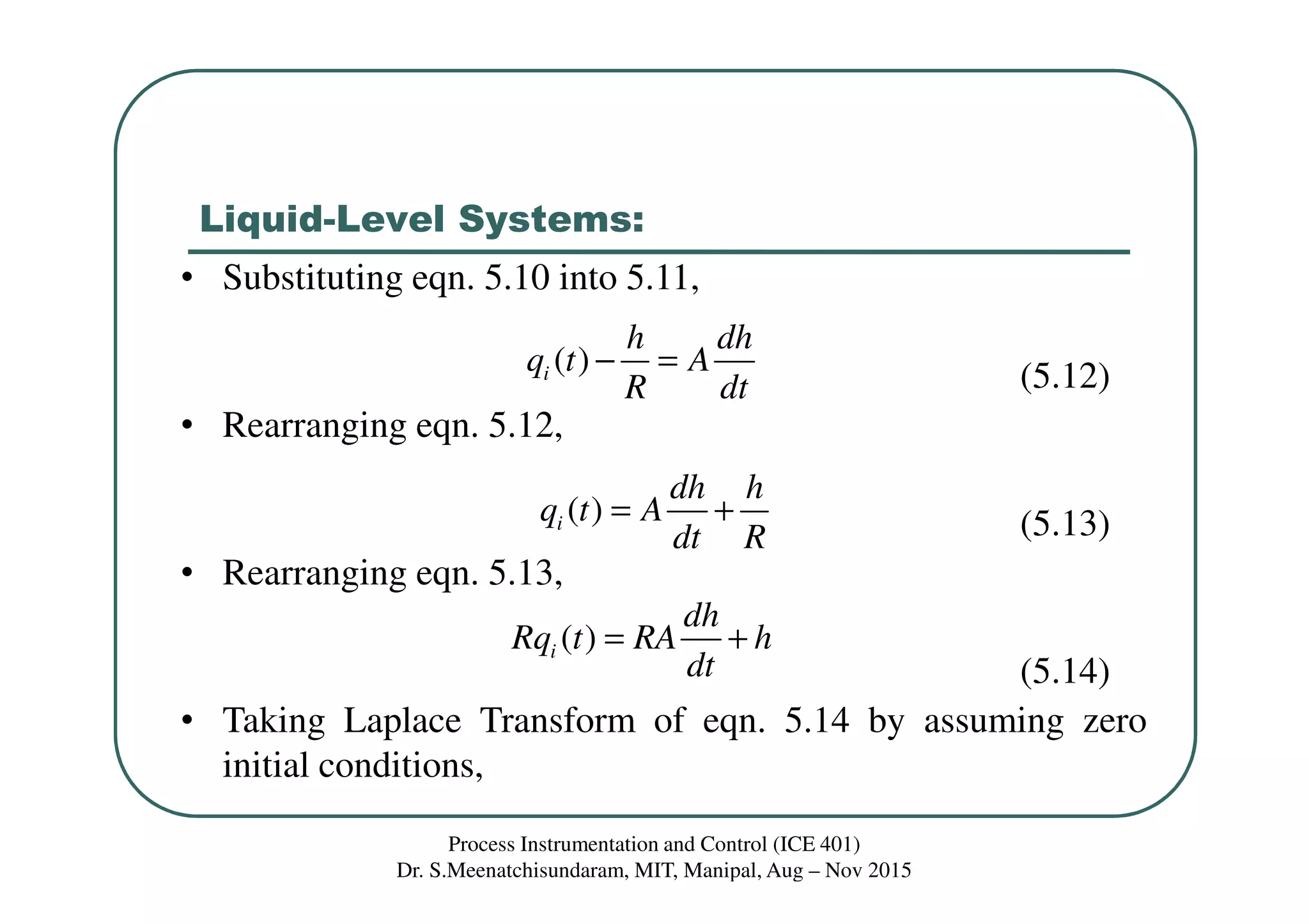 Class 7 mathematical modeling of liquid-level systems | PDF