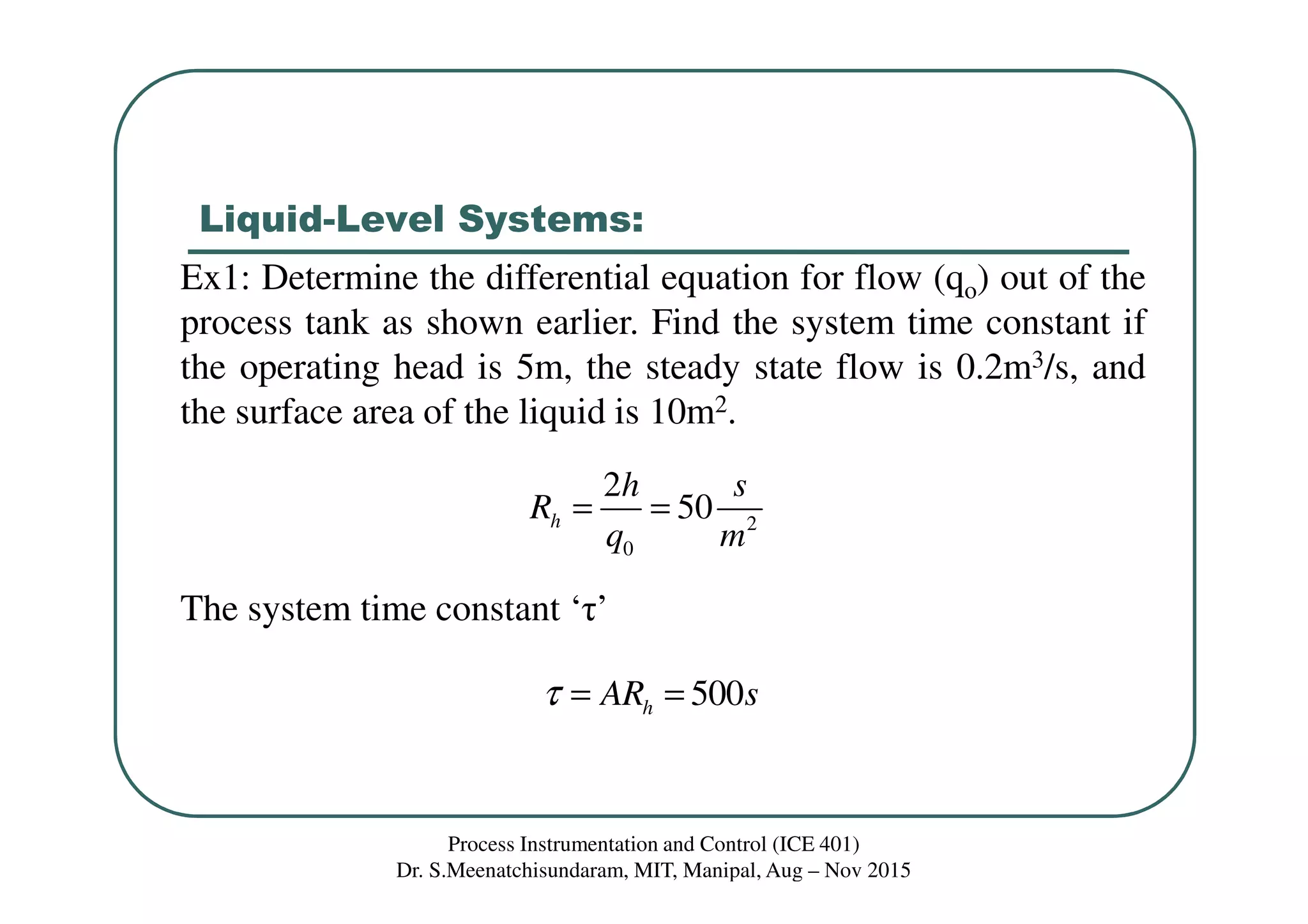 Class 7 mathematical modeling of liquid-level systems | PDF