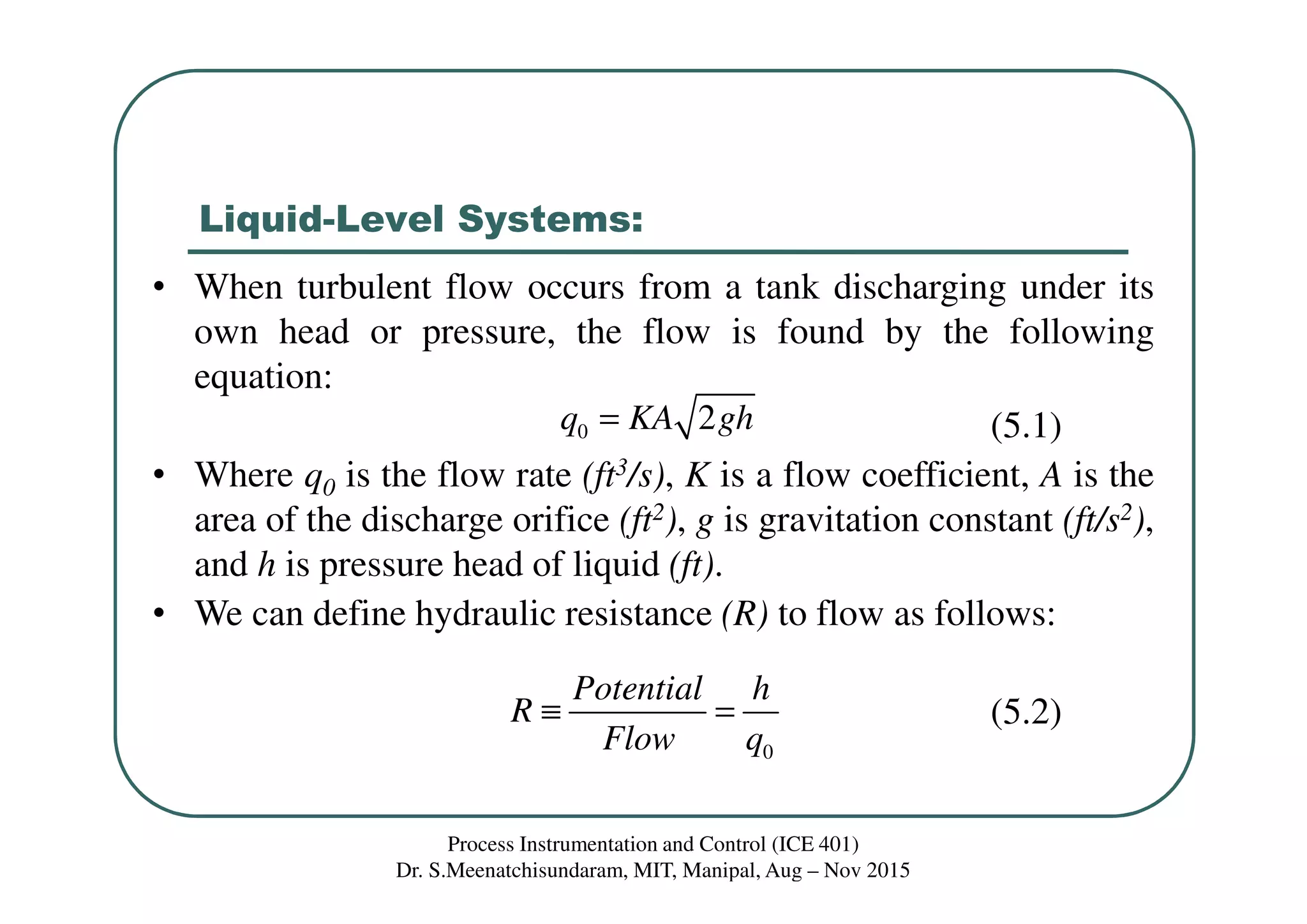 Class 7 mathematical modeling of liquid-level systems | PDF