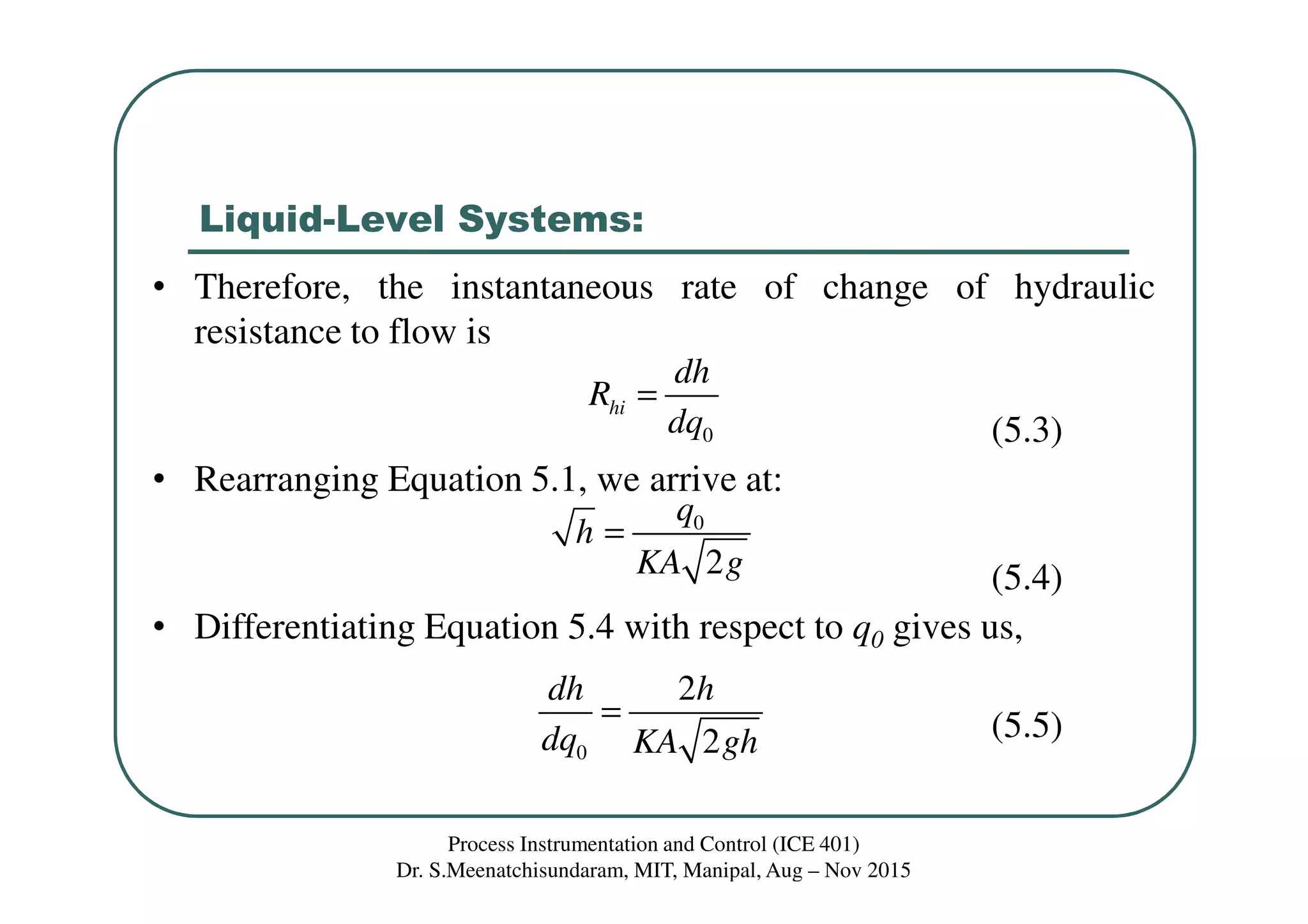 Class 7 mathematical modeling of liquid-level systems | PDF