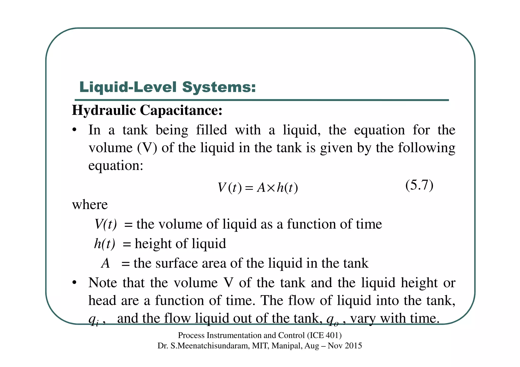 Class 7 mathematical modeling of liquid-level systems | PDF