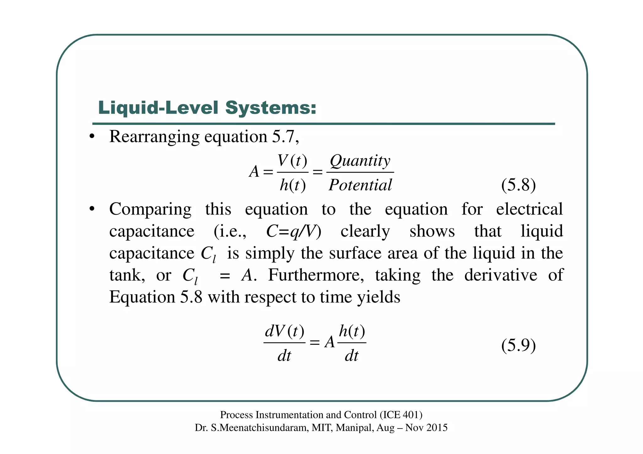 Class 7 mathematical modeling of liquid-level systems | PDF