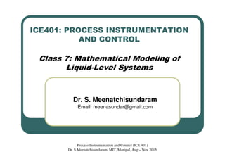 Class 7 mathematical modeling of liquid-level systems | PDF