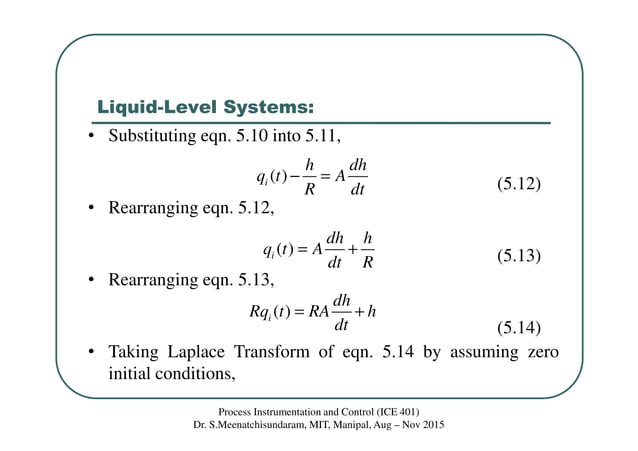 Class 7 mathematical modeling of liquid-level systems | PDF | Physics | Science