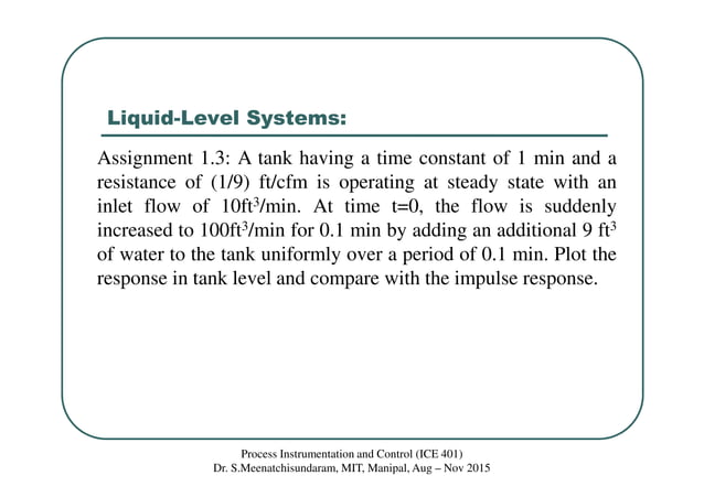 Class 7 mathematical modeling of liquid-level systems | PDF | Physics | Science