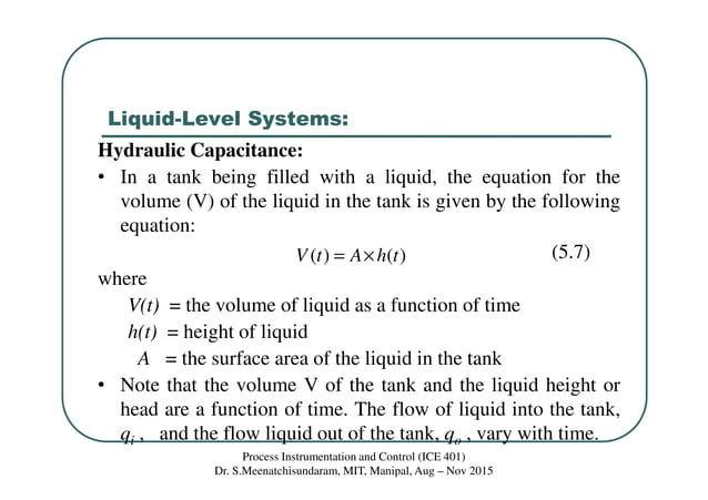 Class 7 mathematical modeling of liquid-level systems | PDF | Physics | Science