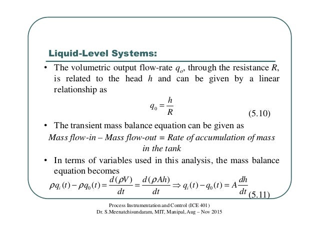 Class 7 mathematical modeling of liquid-level systems