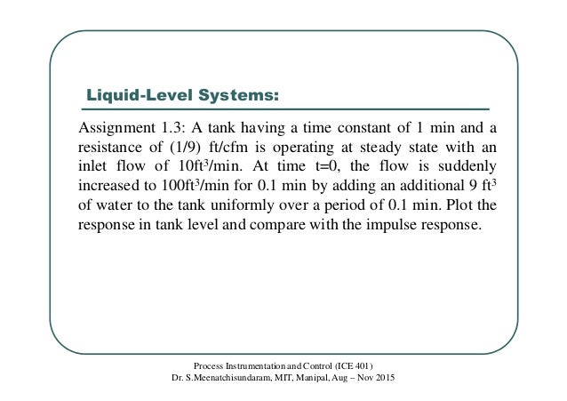Class 7 mathematical modeling of liquid-level systems