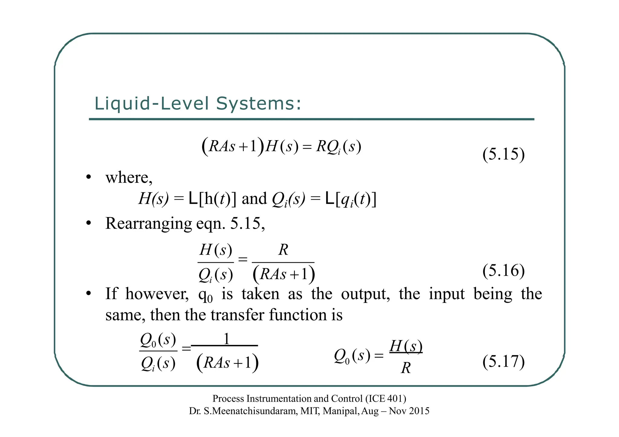 mathematical modeling of liquid-level systems | PPT