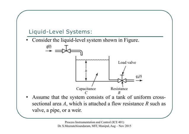 mathematical modeling of liquid-level systems | PPTX