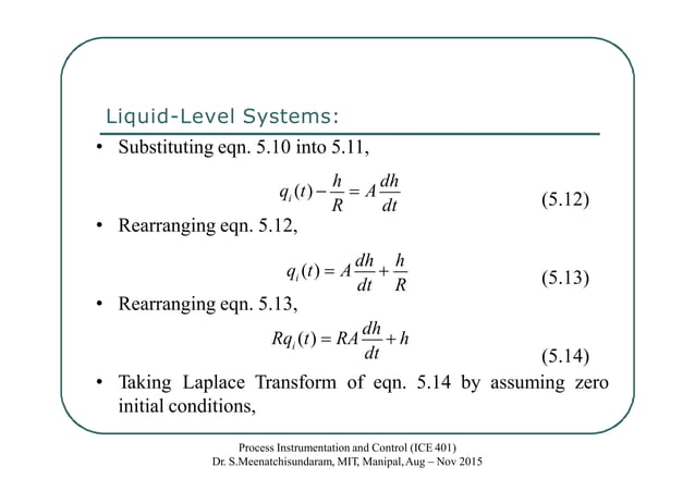 mathematical modeling of liquid-level systems | PPTX