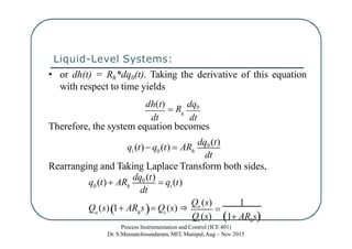 mathematical modeling of liquid-level systems | PPTX
