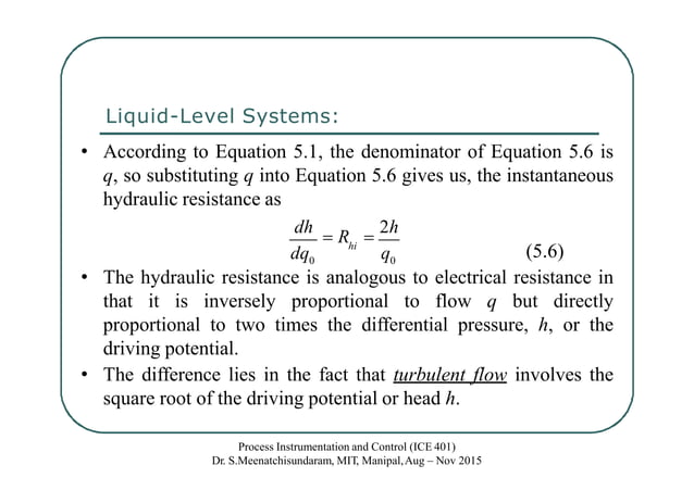 mathematical modeling of liquid-level systems | PPTX