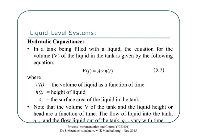 mathematical modeling of liquid-level systems | PPTX