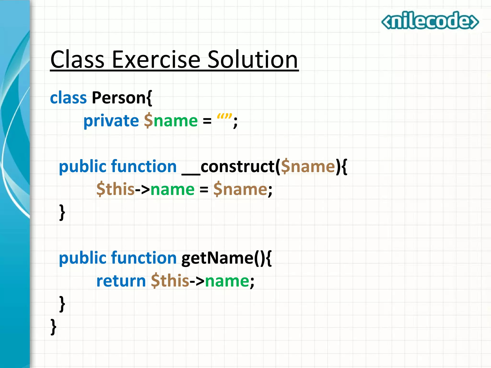 Class 7 Php Object Oriented Programming Ppt