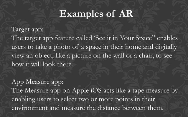 Augmented Reality information and uses for grade 7 | PPT