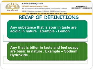 Class 7 chapter 5 Acids ,bases and salts ppt 1 | PPTX