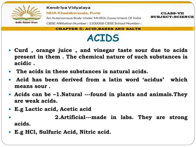 Class 7 chapter 5 Acids ,bases and salts ppt 1 | PPTX
