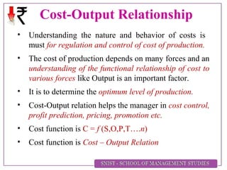 Cost Analysis : Definition of Cost, Types of Cost and Cost-output ...