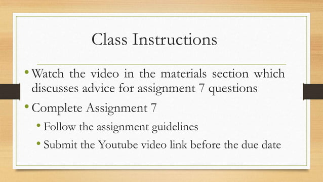 Class 7 instructions | PPT