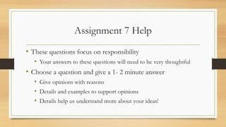 Class 7 instructions and help | PPTX