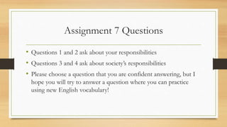 Class 7 instructions and help | PPTX