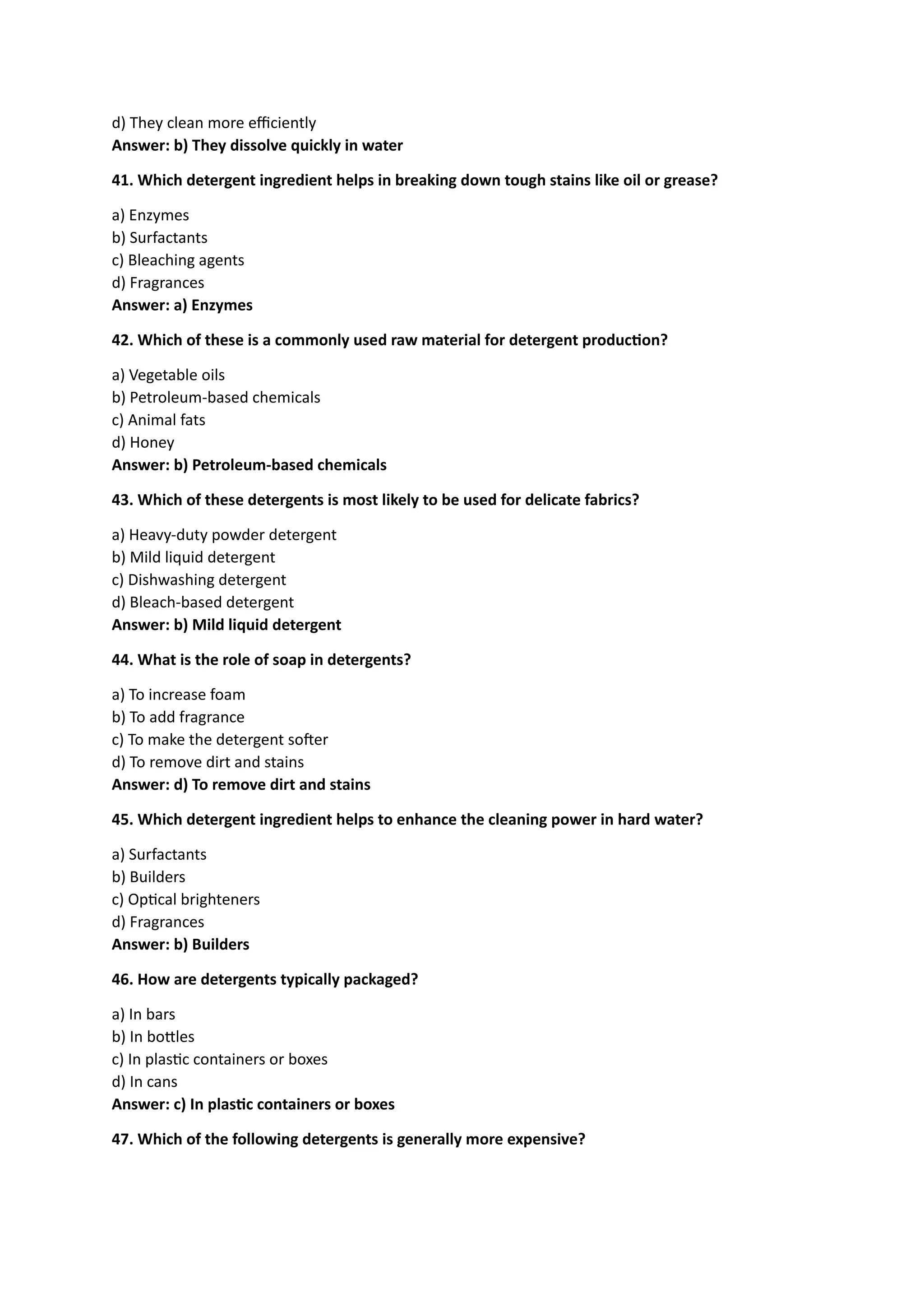 MCQS on manufacture of glass, Cement, Soap, Detergent and Fertilizers | PDF